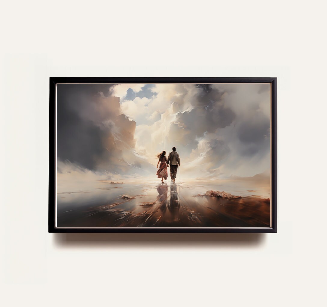 Jesus Christ Walking With Girl DIGITAL PRINT Lead Me Guide Me Bible Art ...