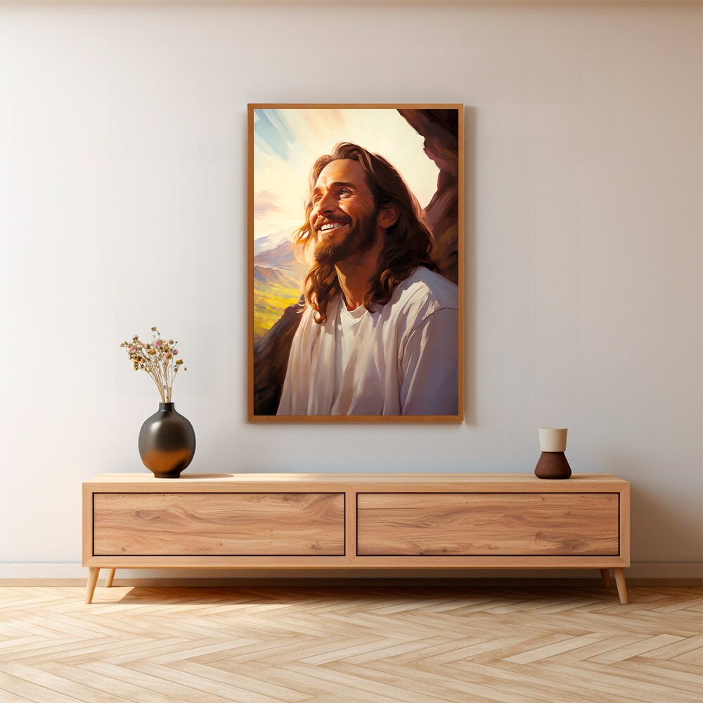 Jesus Laughing Smiling Christ DIGITAL PRINT Jesus Smiling Picture of ...