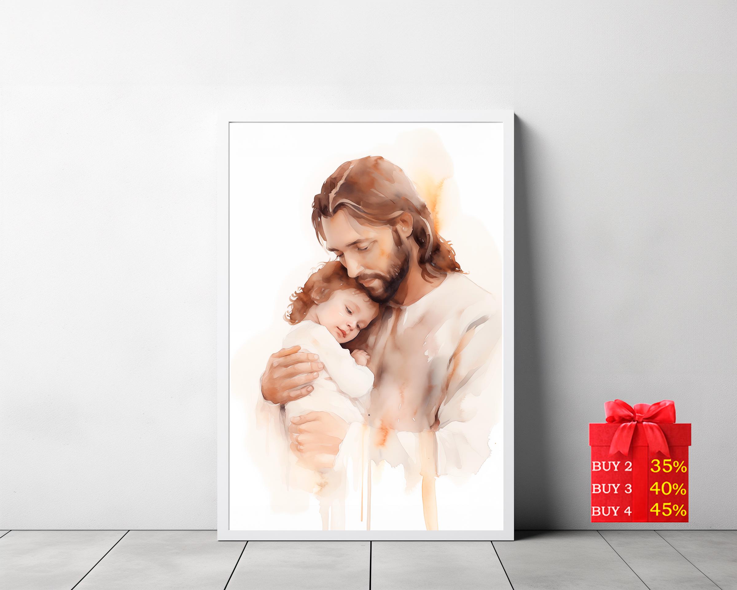 Jesus Holding a Little Girl | DIGITAL PRINT! | Jesus Holding Child ...