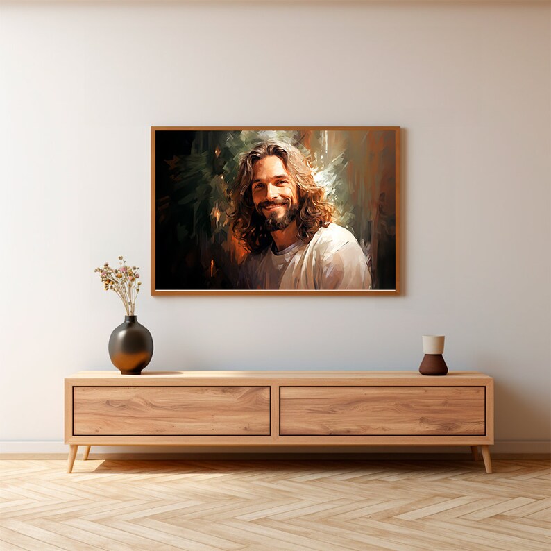 Jesus Laughing Smiling Christ DIGITAL PRINT Jesus Smiling Picture of ...