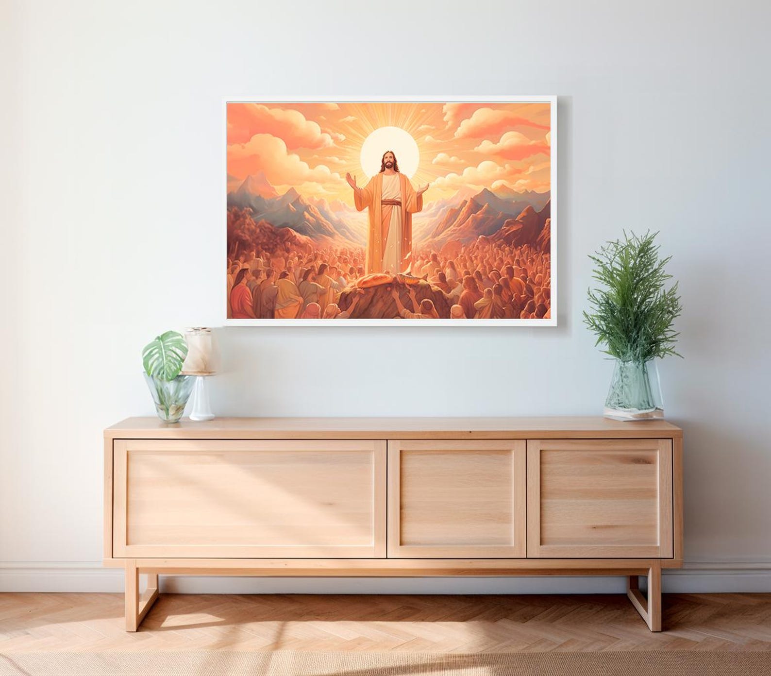 Jesus Feeds the 5000, Digital Print, God Provides, Feeding of the 5000 ...