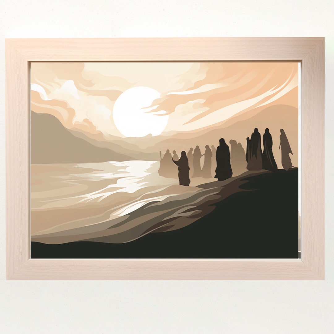 Moses Parting the Red Sea DIGITAL DOWNLOAD, Christian Bible Art ...