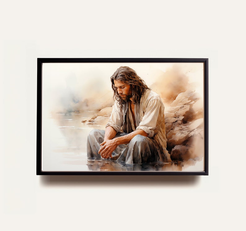 Jesus Prays in the Garden of Gethsemane, Digital Print, Jesus Praying ...