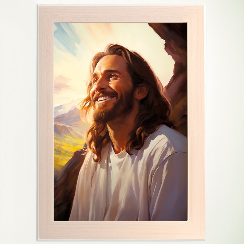 Jesus Laughing Smiling Christ DIGITAL PRINT Jesus Smiling Picture of ...