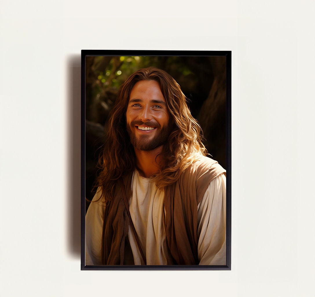 Jesus Laughing Smiling Christ DIGITAL PRINT Jesus Smiling Picture of ...