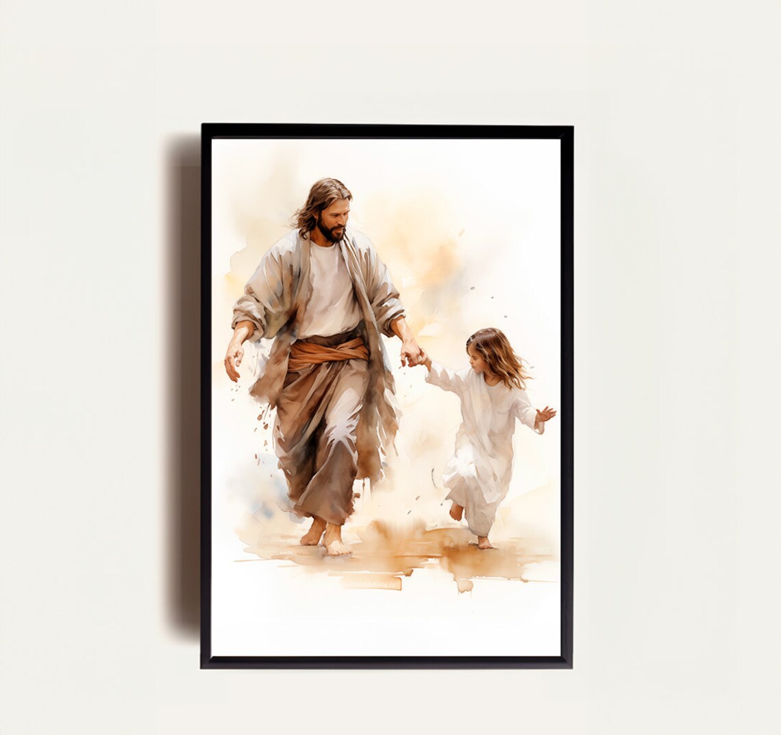 Christ With Child DIGITAL PRINT Jesus and Children Child of God I Am a ...