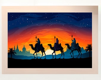 Three Wise Men, Magi, DIGITAL PRINT, Nativity Scene, Birth of Jesus ...