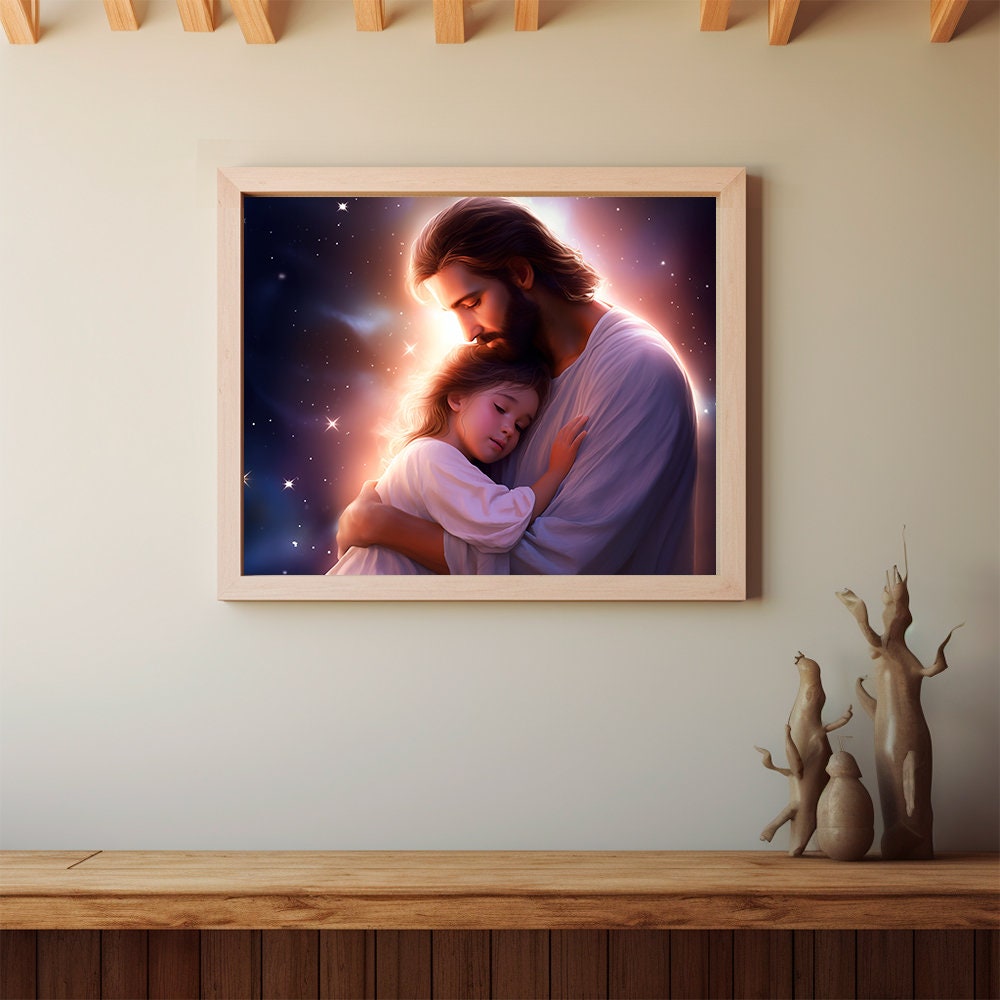 Jesus Holding a Little Girl DIGITAL PRINT Jesus Holding Child Christian ...