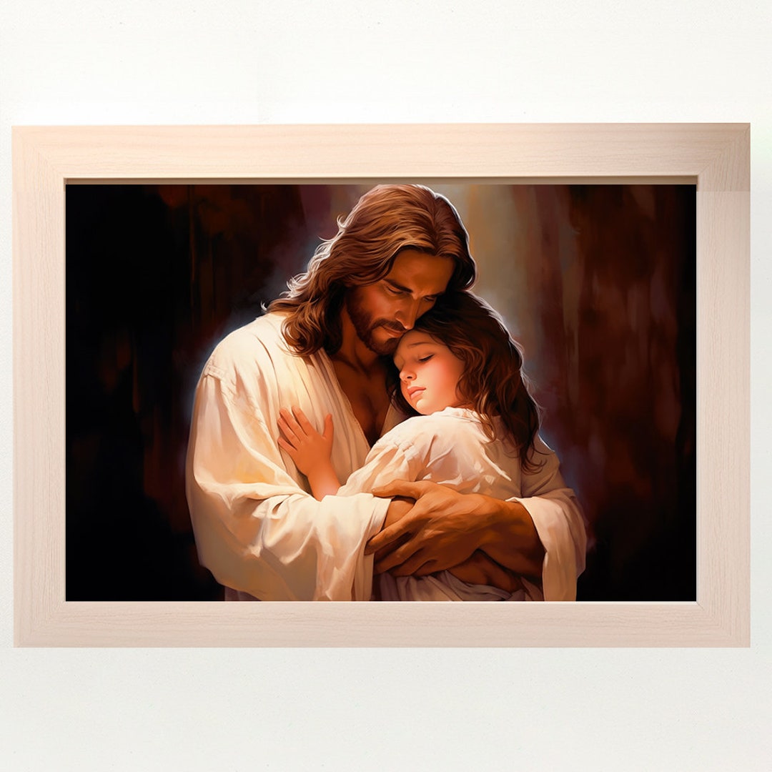 Jesus Holding a Little Girl DIGITAL PRINT Jesus Holding Child Christian ...