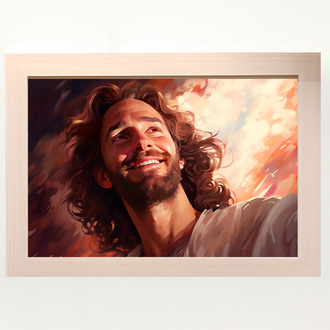 Jesus Laughing Smiling Christ DIGITAL PRINT Jesus Smiling Picture of ...
