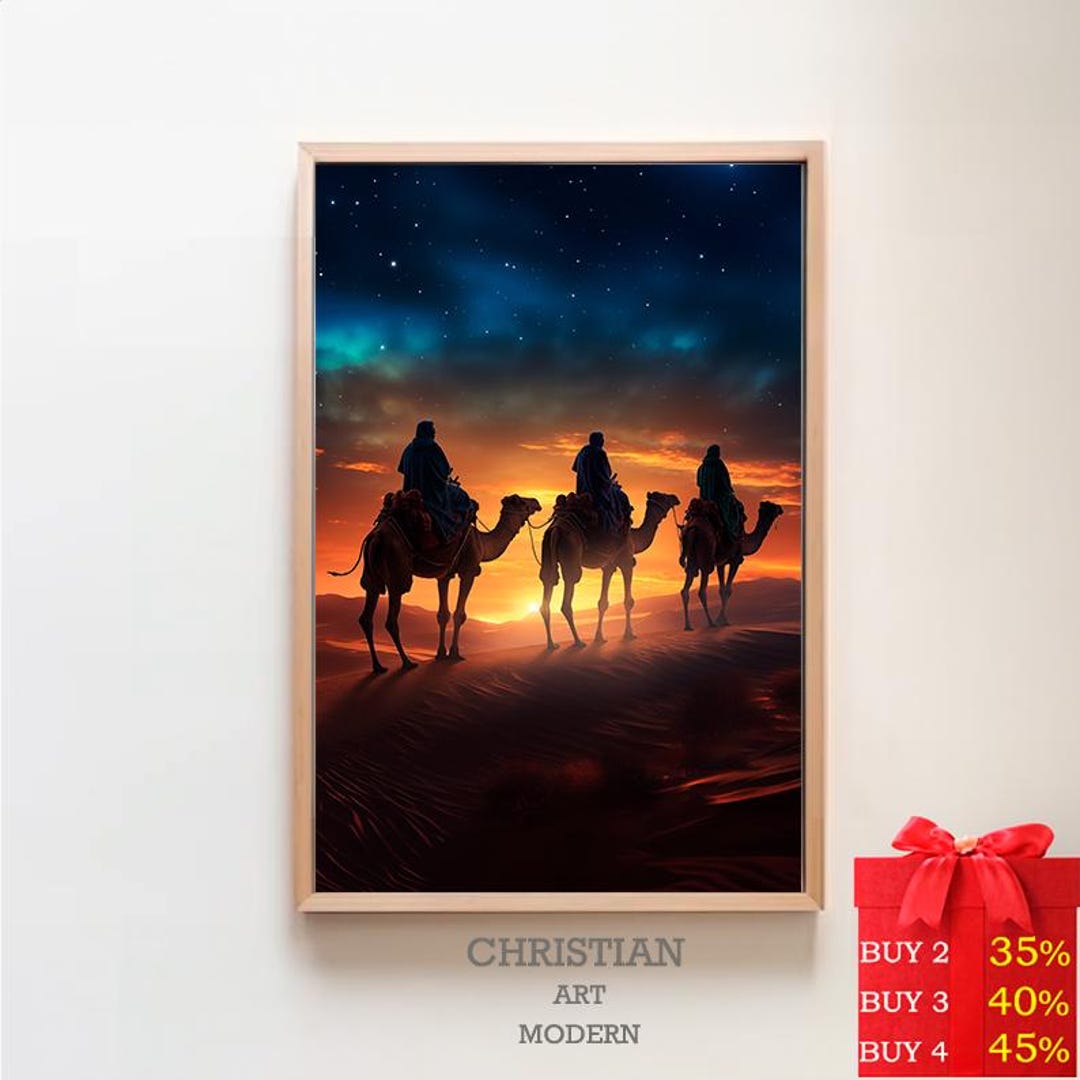 Three Wise Men Art Print: Nativity Scene, Bible Story (digital Print ...