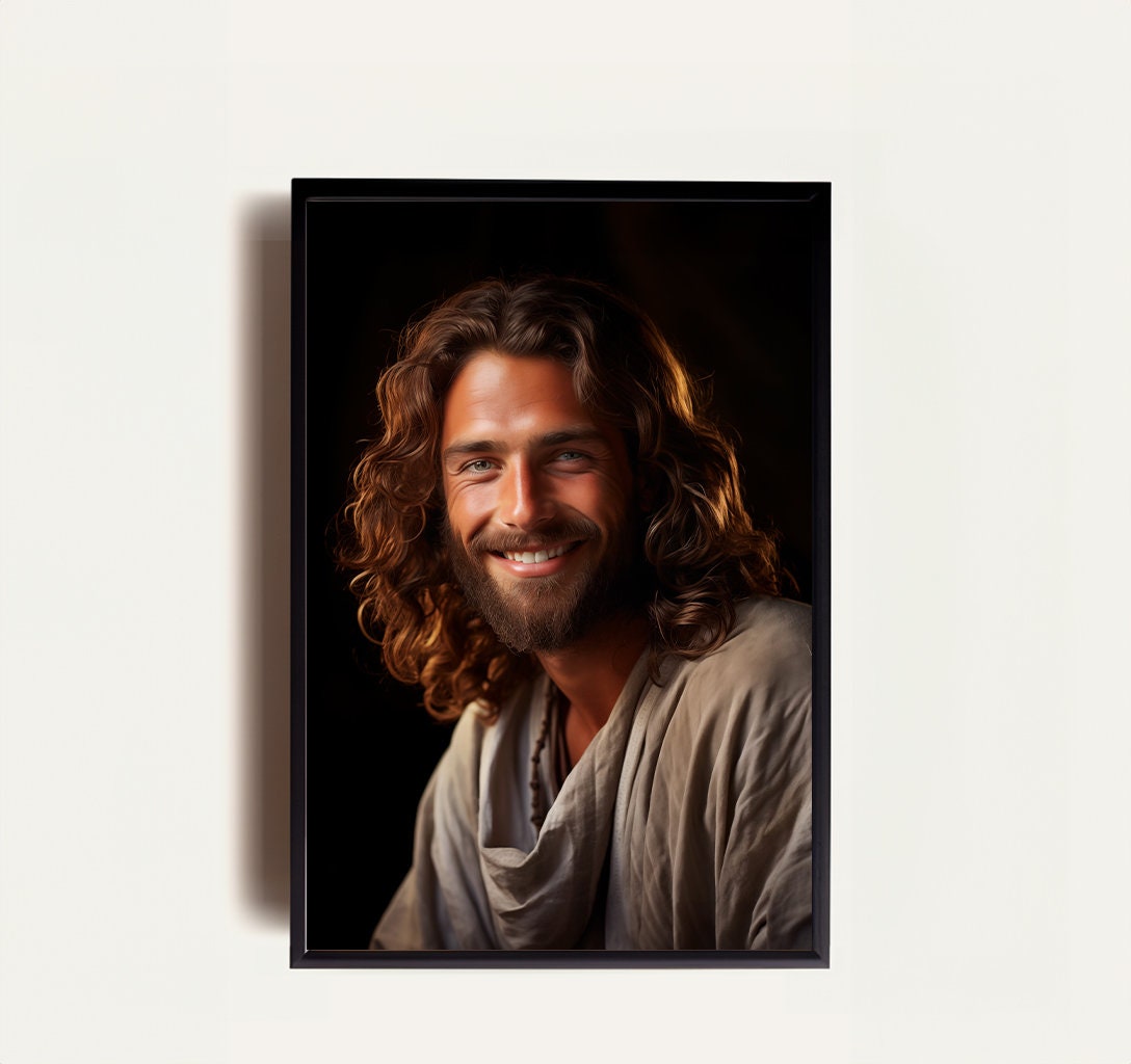 Jesus Laughing Smiling Christ DIGITAL PRINT Jesus Smiling Picture of ...