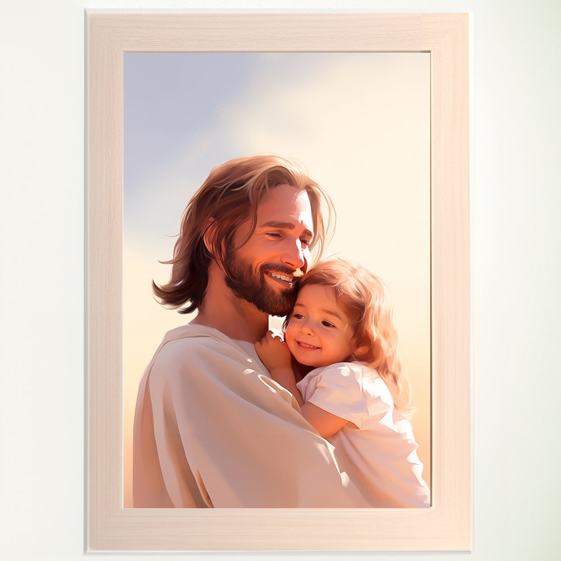 Jesus Holding a Little Girl DIGITAL PRINT Jesus Holding Child Christian ...