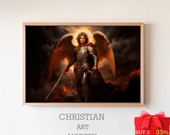 Art Archangel Michael | Digital Print | the Celestial Defender | Saint ...
