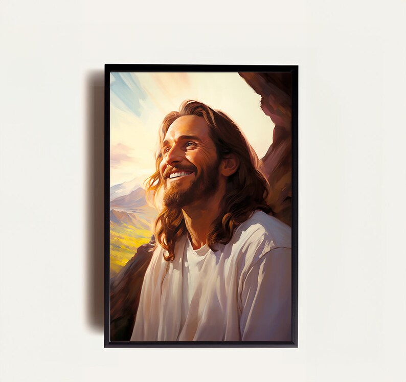 Jesus Laughing Smiling Christ DIGITAL PRINT Jesus Smiling Picture of ...