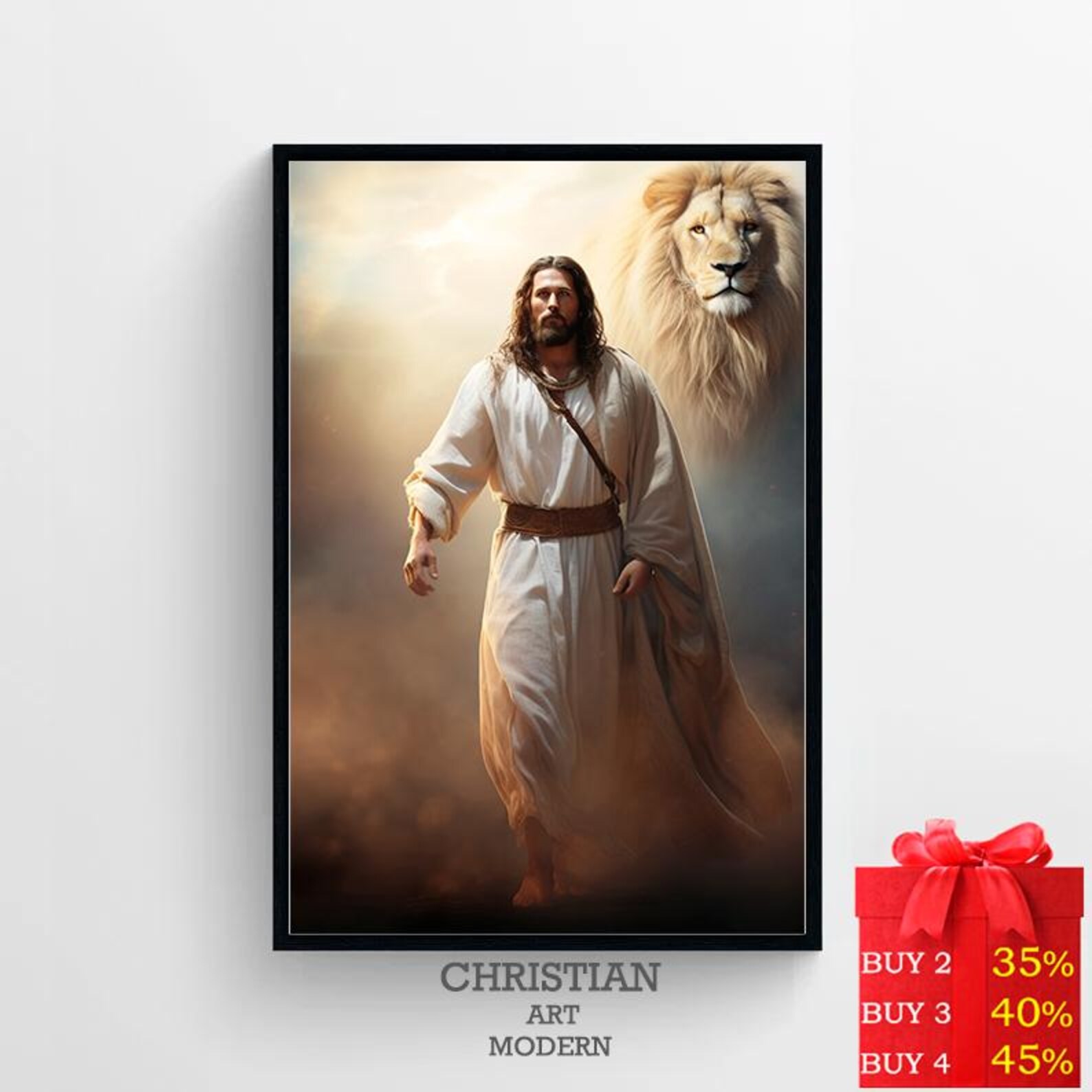 Jesus and Lion, Lion of Judah DIGITAL DOWNLOAD Printable Wall Art ...