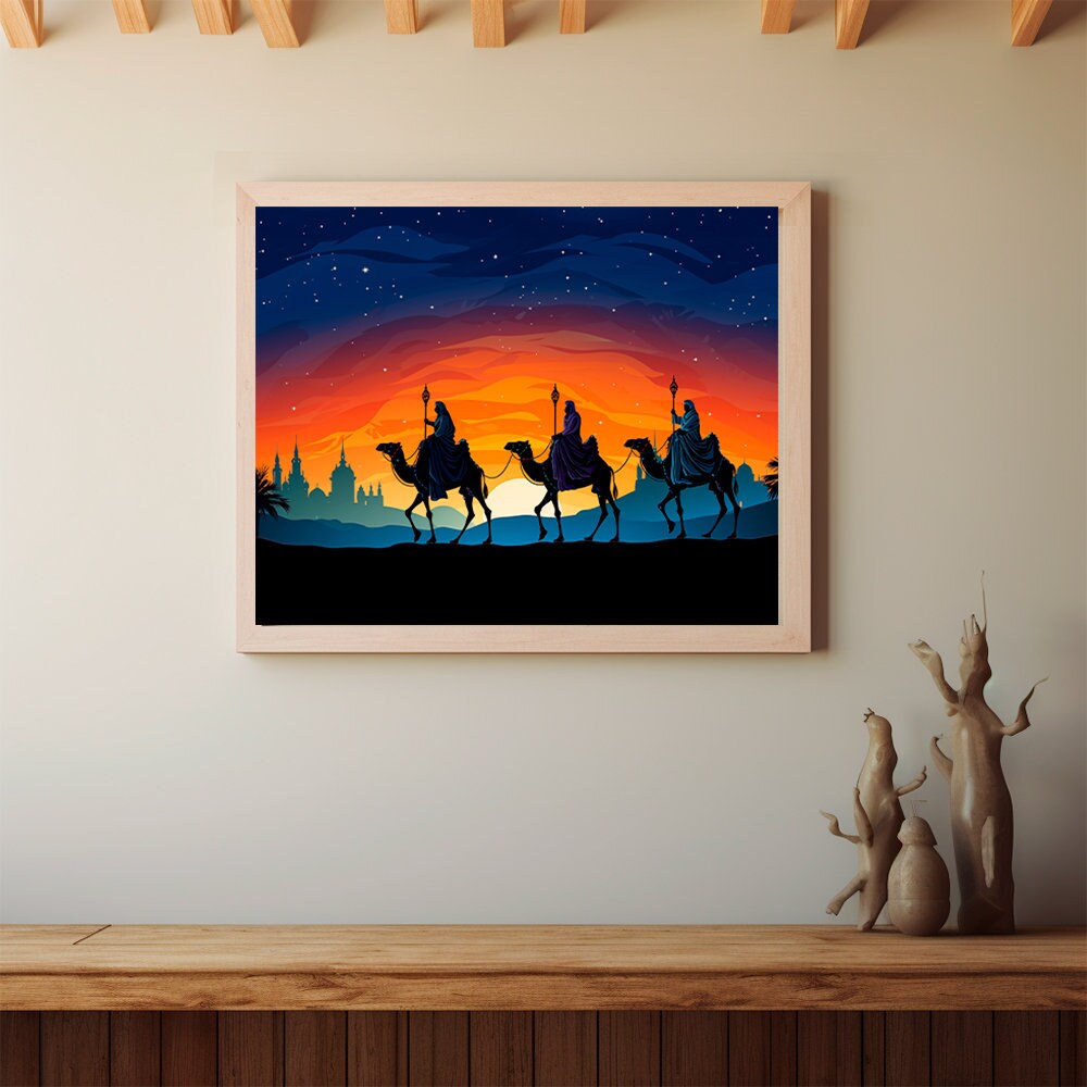 Three Wise Men, Magi, DIGITAL PRINT, Nativity Scene, Birth of Jesus ...