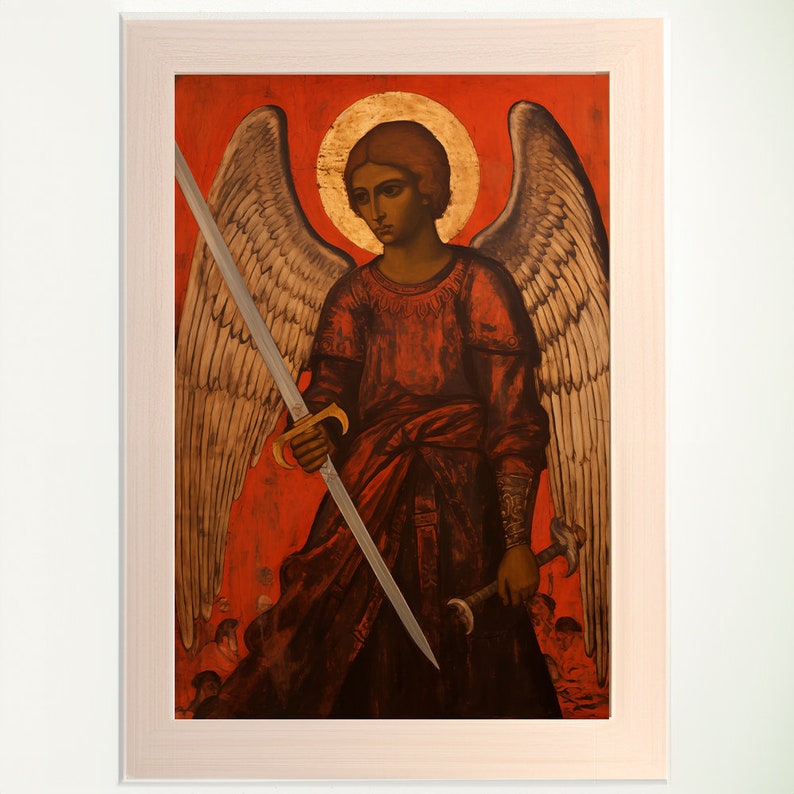 Art Archangel Michael Digital Print the Celestial Defender Saint ...