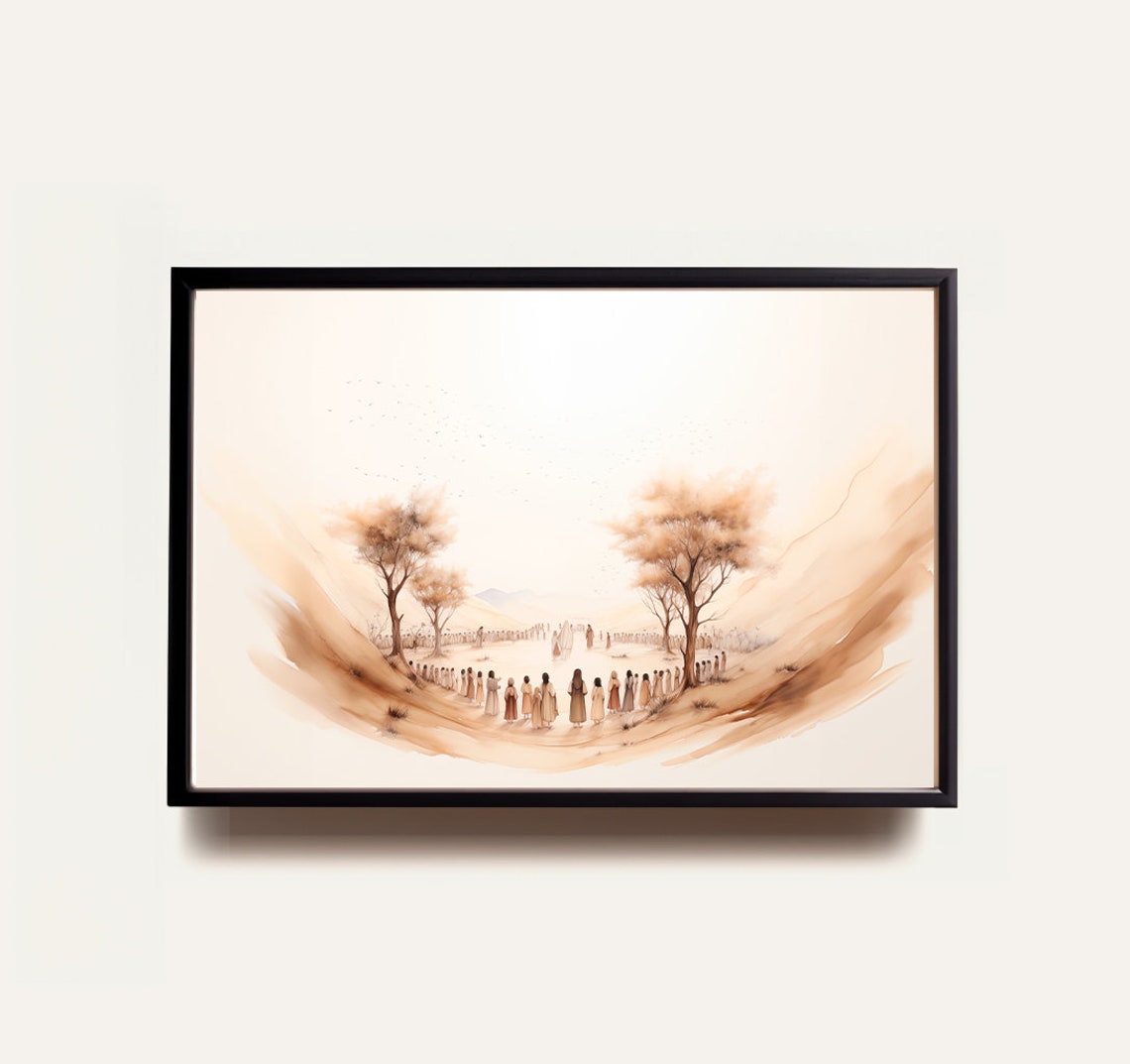Jesus Feeds the 5000, Digital Print, God Provides, Feeding of the 5000 ...