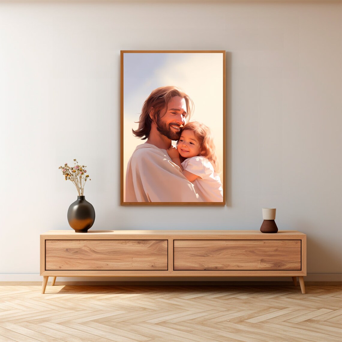 Jesus Holding a Little Girl DIGITAL PRINT Jesus Holding Child Christian ...
