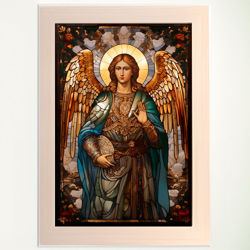 Art Archangel Michael Digital Print the Celestial Defender Saint Michael the Archangel Archangel ...