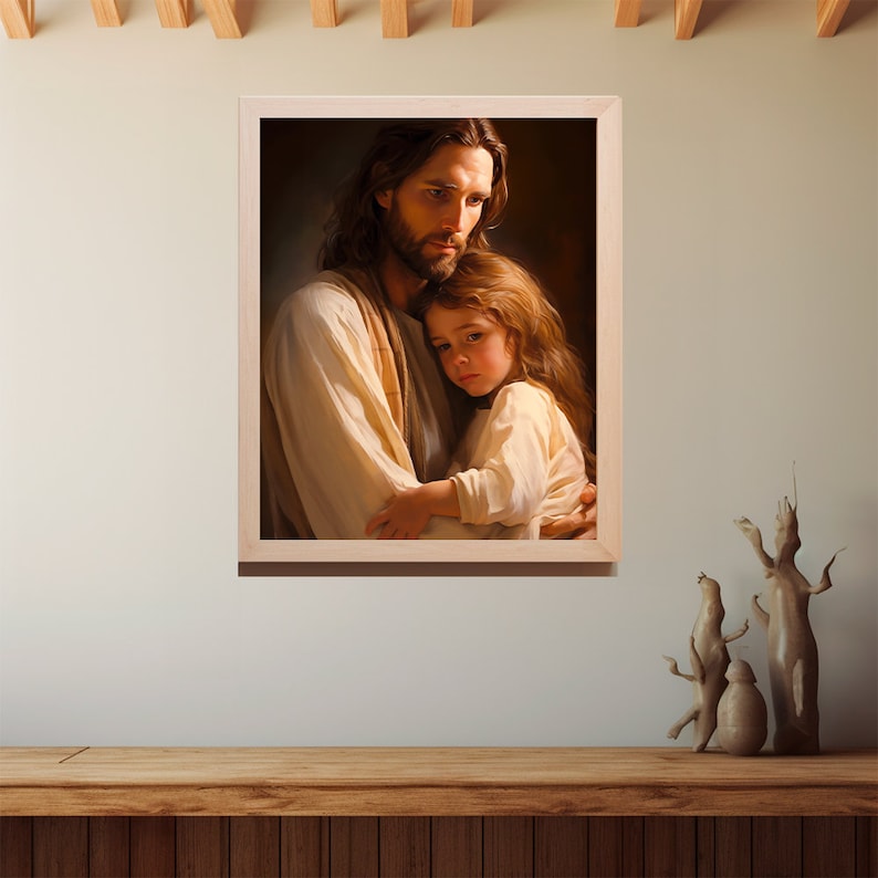 Jesus Holding a Little Girl DIGITAL PRINT Jesus Holding Child Christian ...