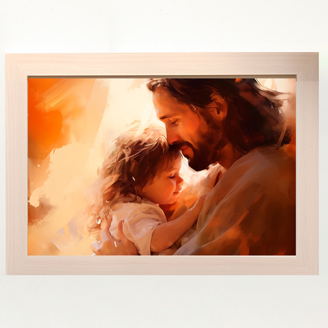 Jesus Holding a Little Girl DIGITAL PRINT Jesus Holding Child Christian ...