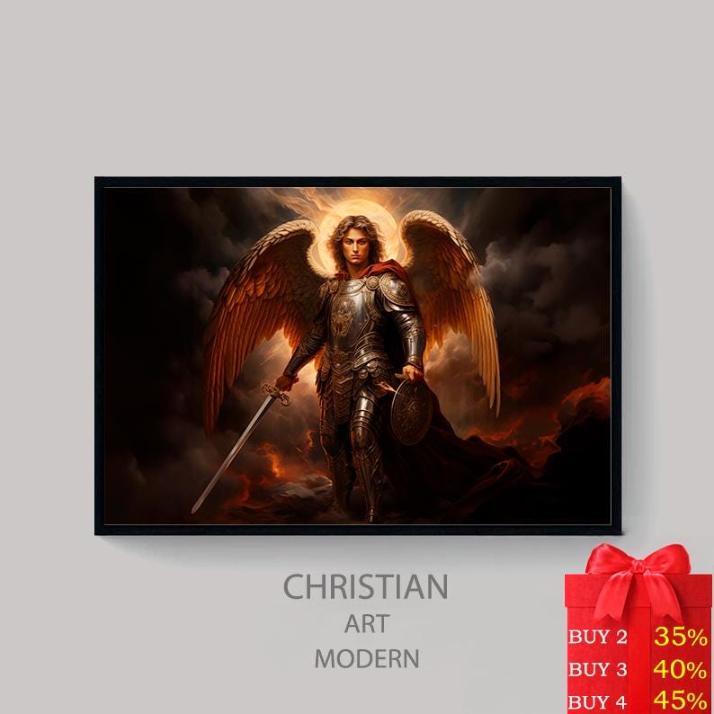 Art Archangel Michael | Digital Print | the Celestial Defender | Saint ...