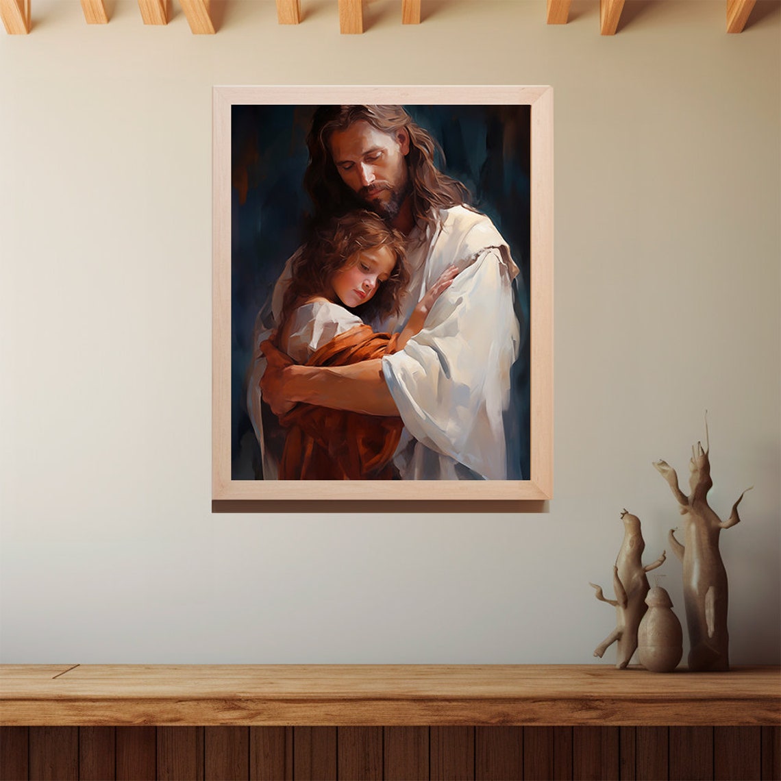 Jesus Holding a Little Girl DIGITAL PRINT Jesus Holding Child Christian ...