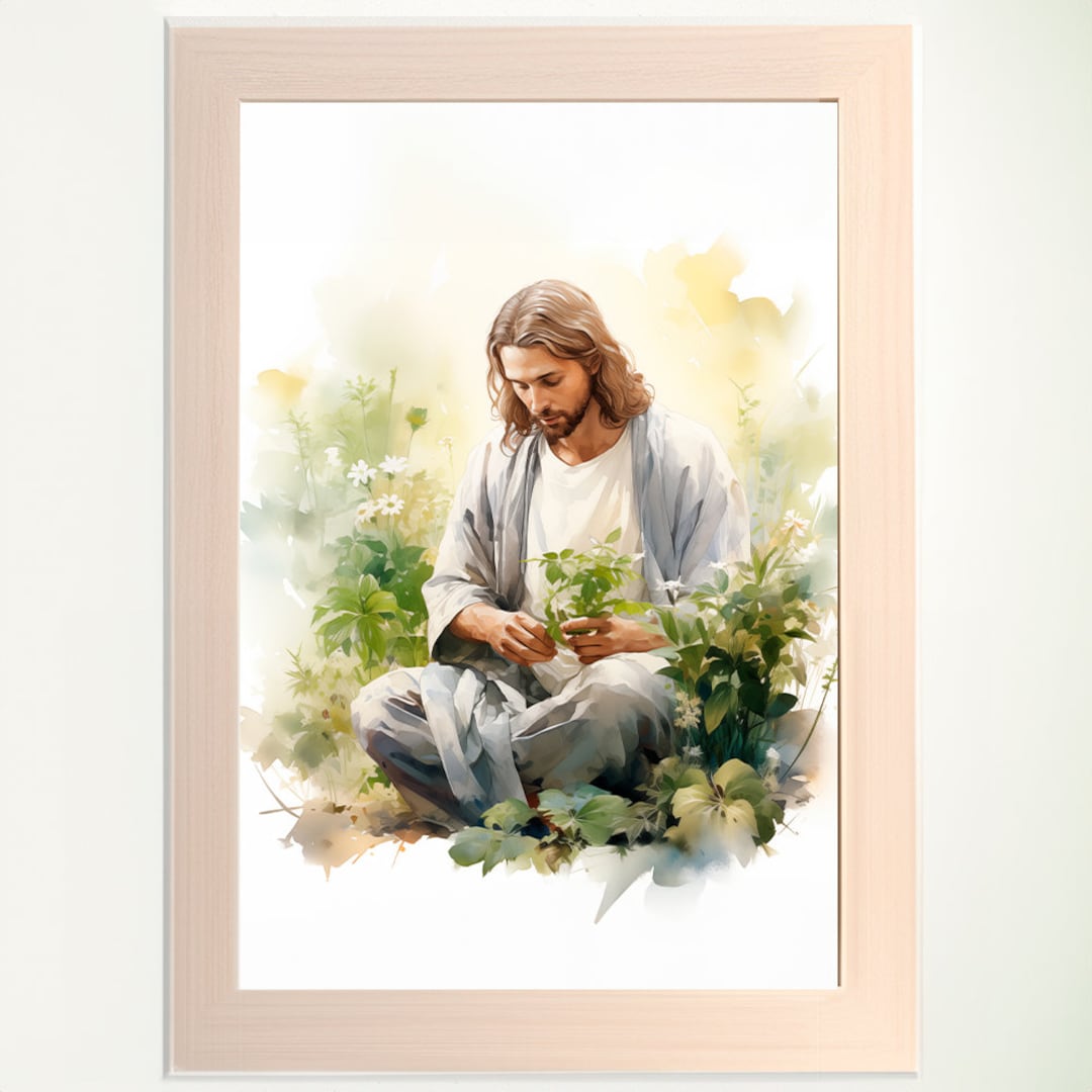 Jesus Prays in the Garden of Gethsemane, Digital Print, Jesus Praying ...