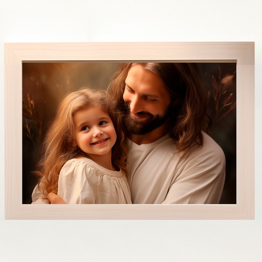 Jesus Holding a Little Girl DIGITAL PRINT Jesus Holding Child Christian ...