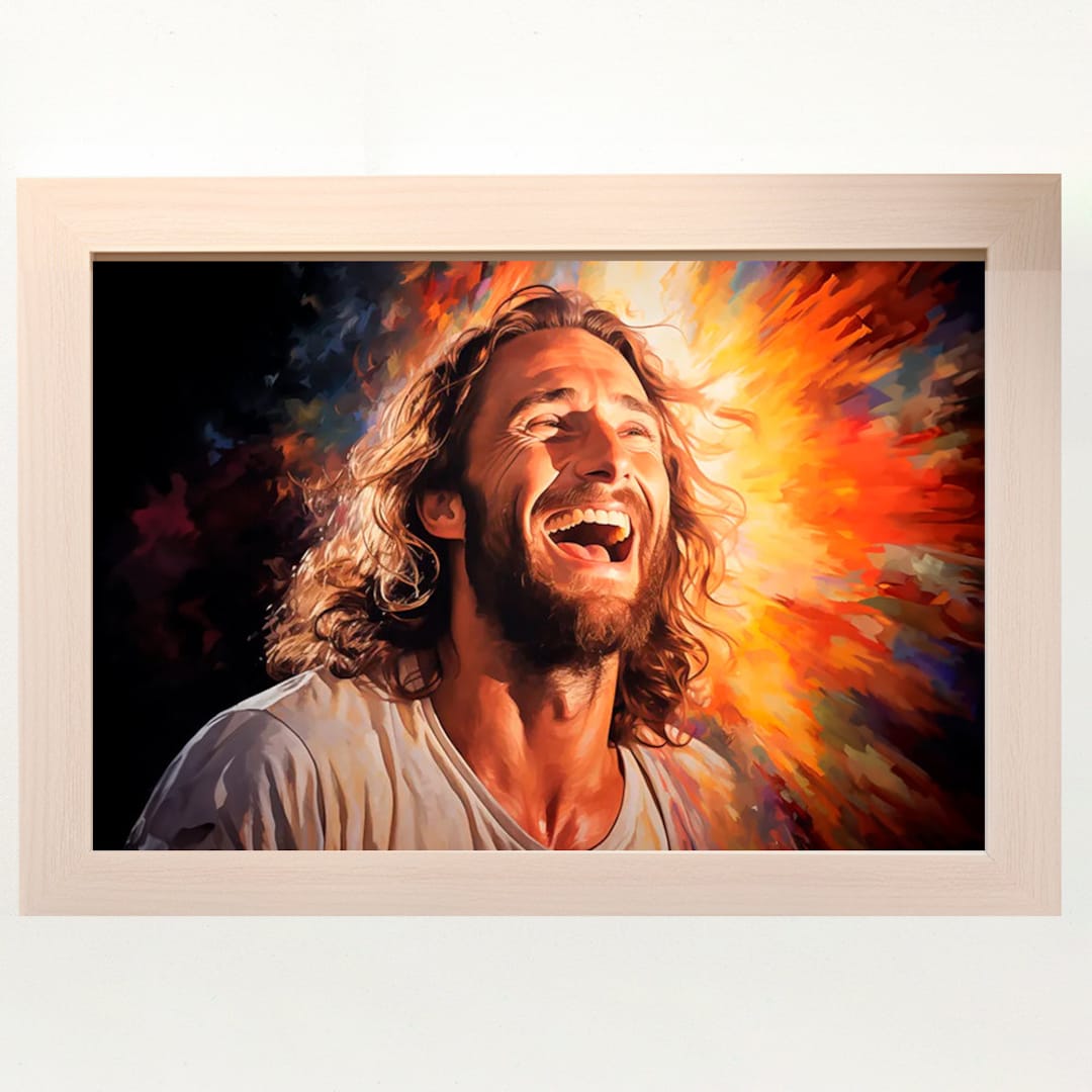 Jesus Laughing Smiling Christ DIGITAL PRINT Jesus Smiling Picture of ...