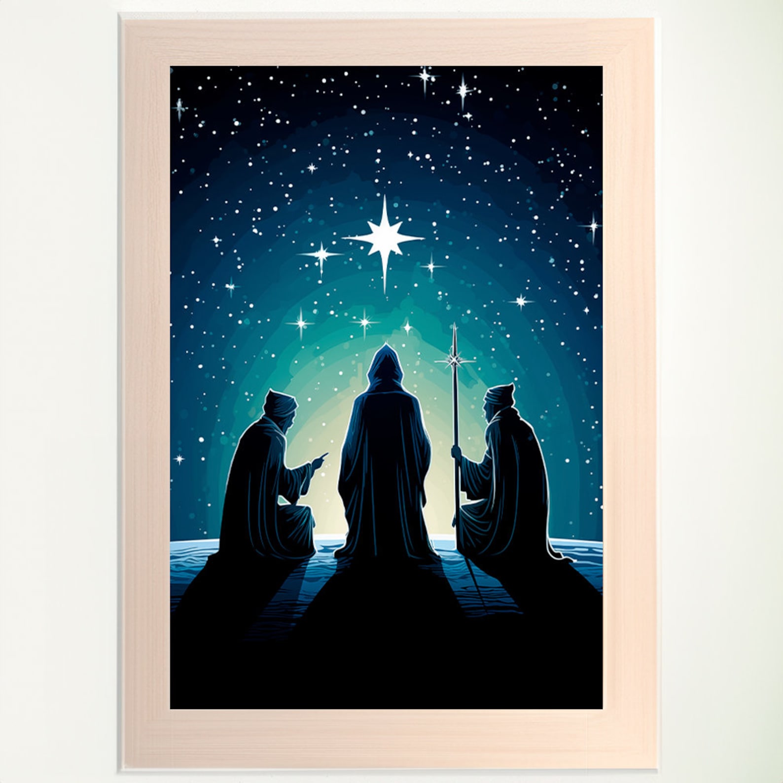 Three Wise Men, Magi, DIGITAL PRINT, Nativity Scene, Birth of Jesus ...