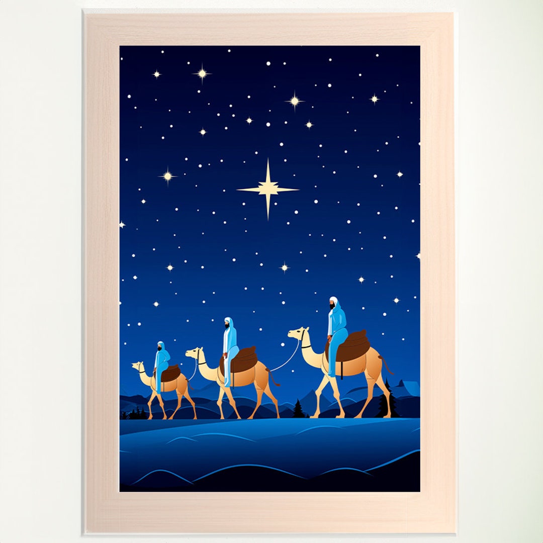 Three Wise Men, Magi, DIGITAL PRINT, Nativity Scene, Birth of Jesus ...