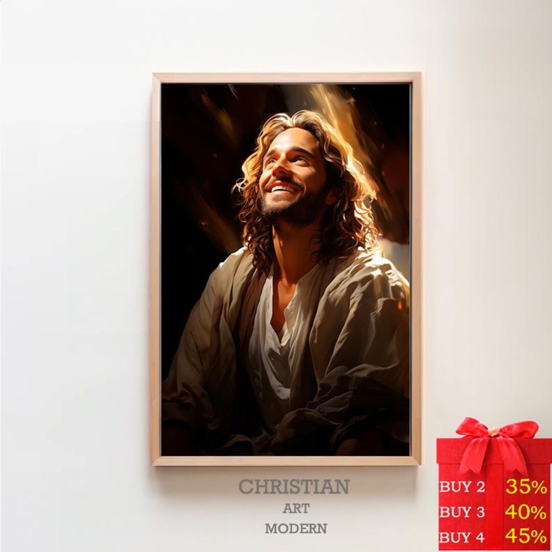 Jesus Laughing | Smiling Christ | DIGITAL PRINT! | Jesus Smiling ...