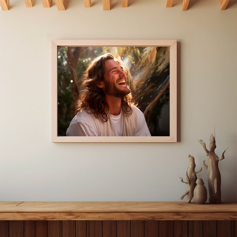 Jesus Laughing Smiling Christ DIGITAL PRINT Jesus Smiling Picture of ...
