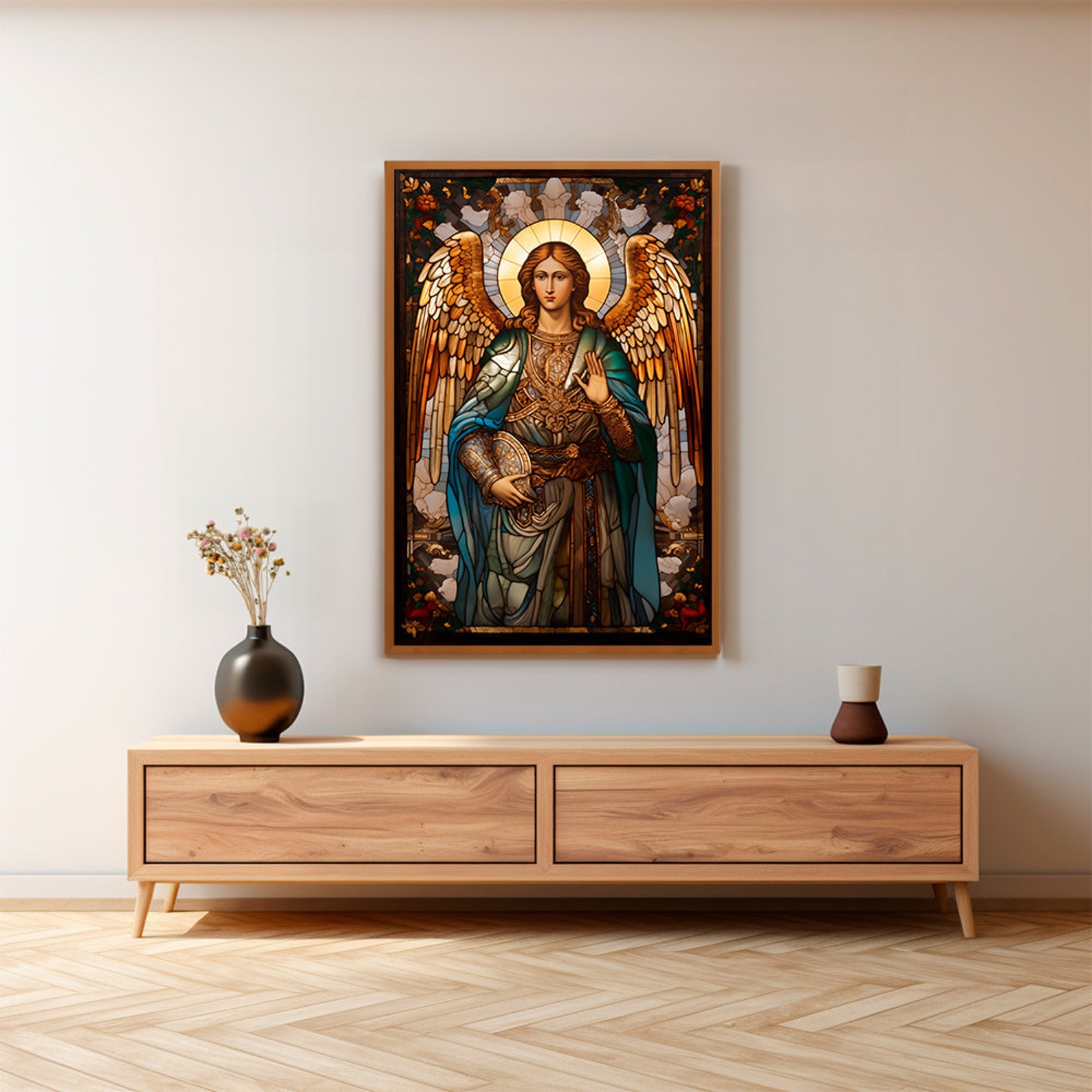 Art Archangel Michael Digital Print the Celestial Defender Saint Michael the Archangel Archangel ...