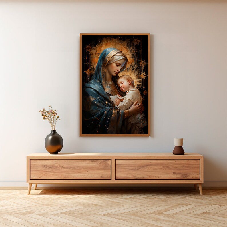 Mother Of Jesus Virgin Mary Digital Print Maddona Saint Mary Magdalene