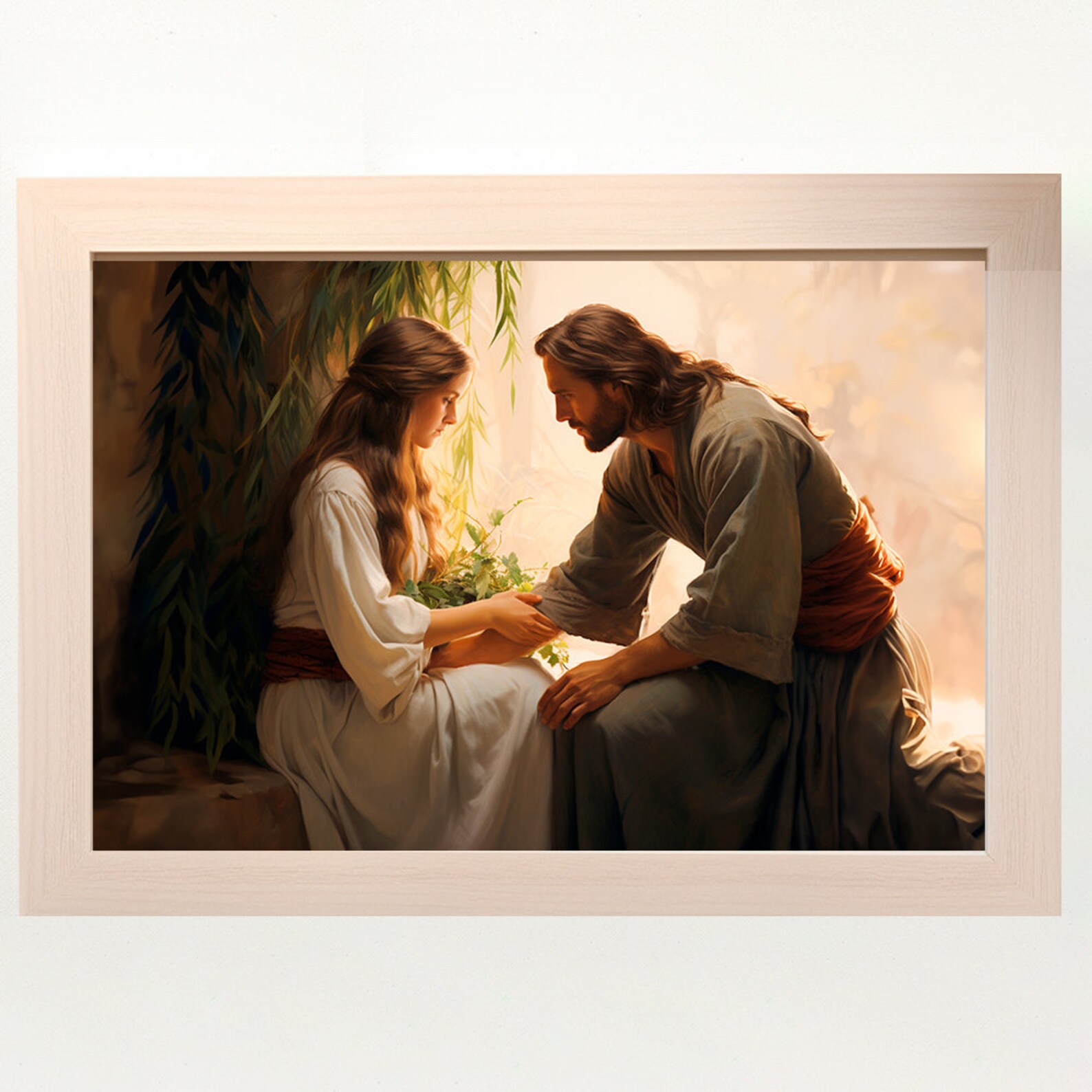 Woman Touches Jesus, Digital Print, Jesus Healing Bible Art, God Heals ...