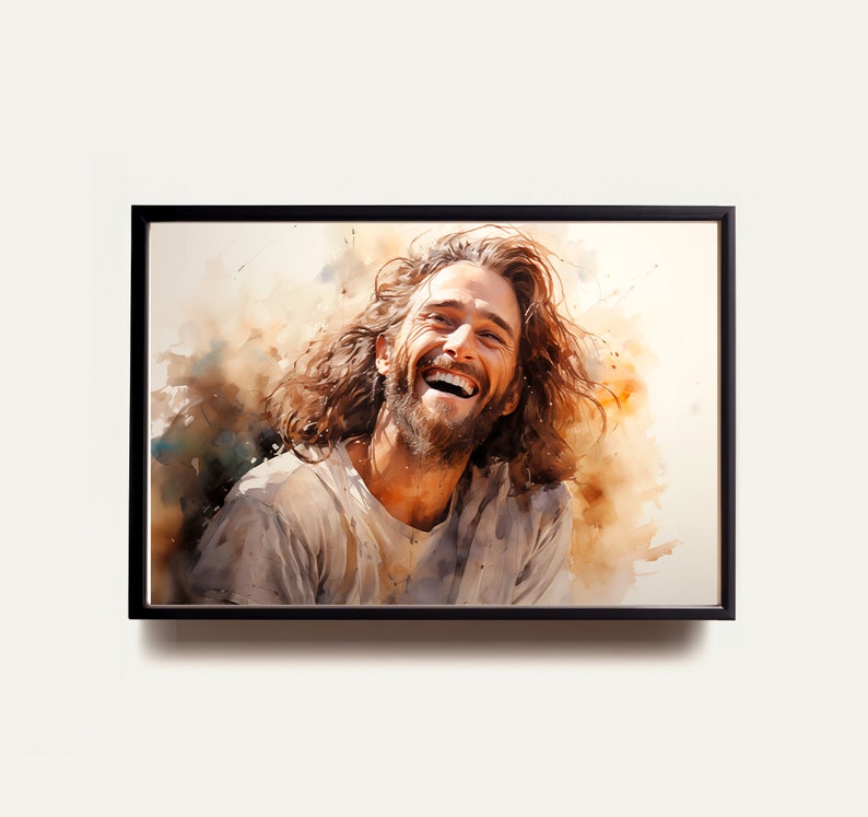 Jesus Laughing Smiling Christ DIGITAL PRINT Jesus Smiling Picture of ...