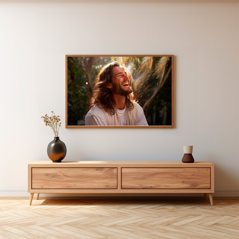 Jesus Laughing Smiling Christ DIGITAL PRINT Jesus Smiling Picture of ...