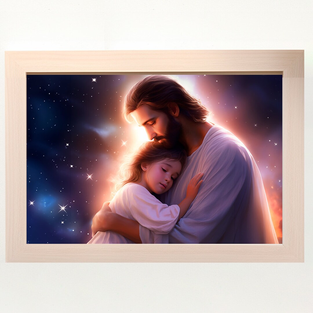 Jesus Holding a Little Girl DIGITAL PRINT Jesus Holding Child Christian ...
