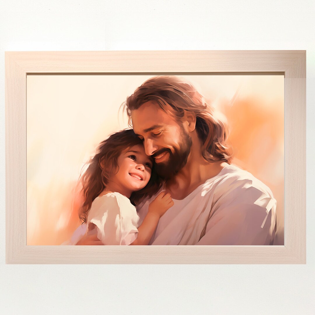 Jesus Holding a Little Girl DIGITAL PRINT Jesus Holding Child Christian ...