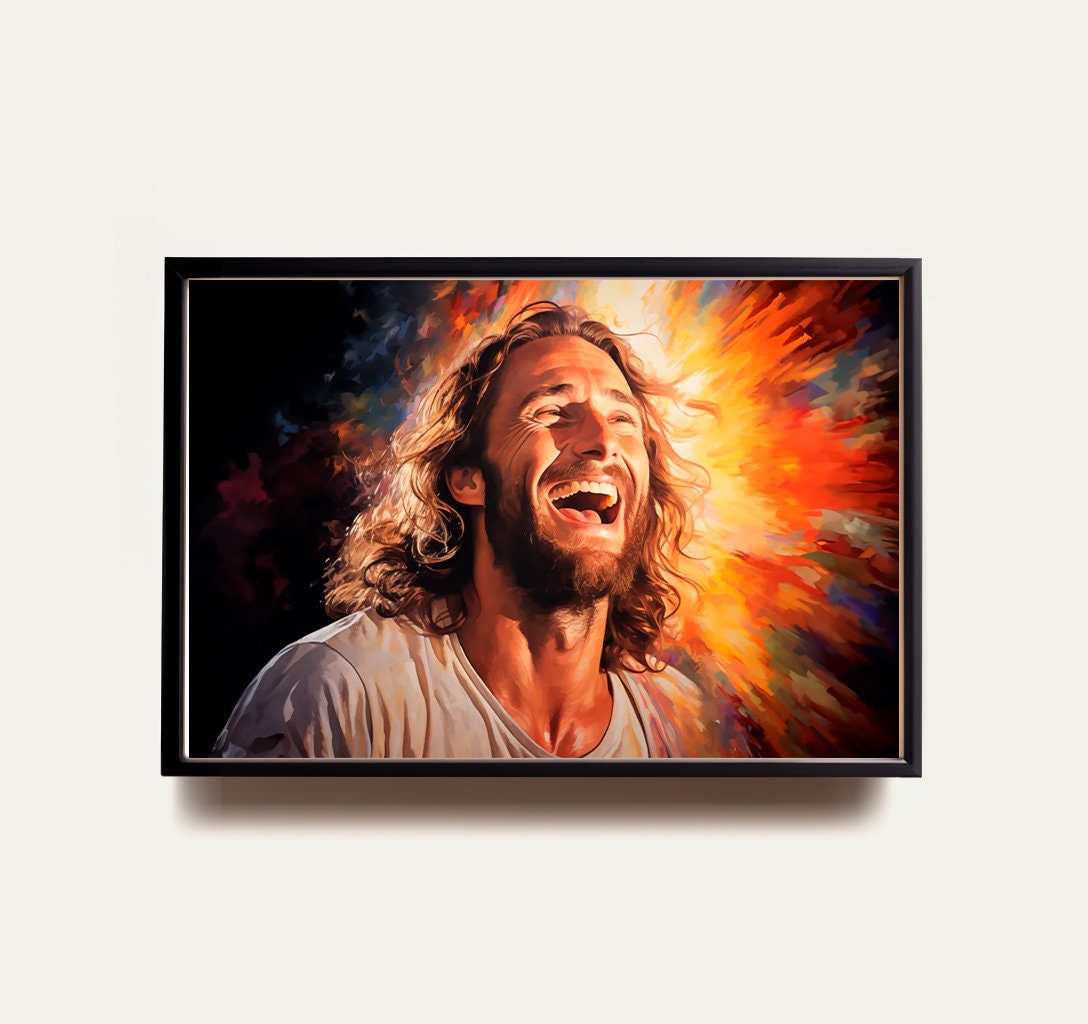 Jesus Laughing Smiling Christ DIGITAL PRINT Jesus Smiling Picture of ...