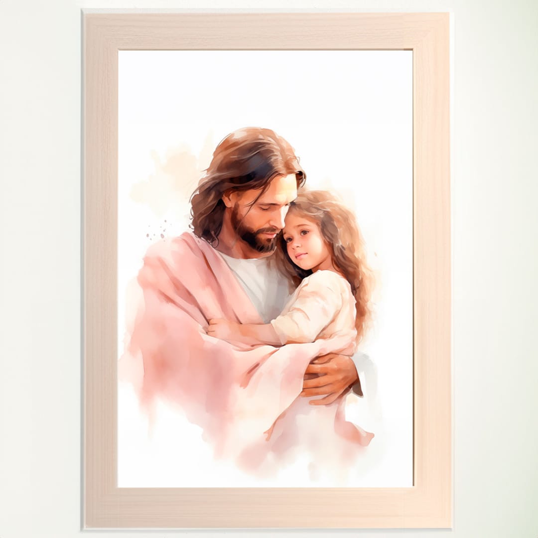 Jesus Holding a Little Girl DIGITAL PRINT Jesus Holding Child Christian ...