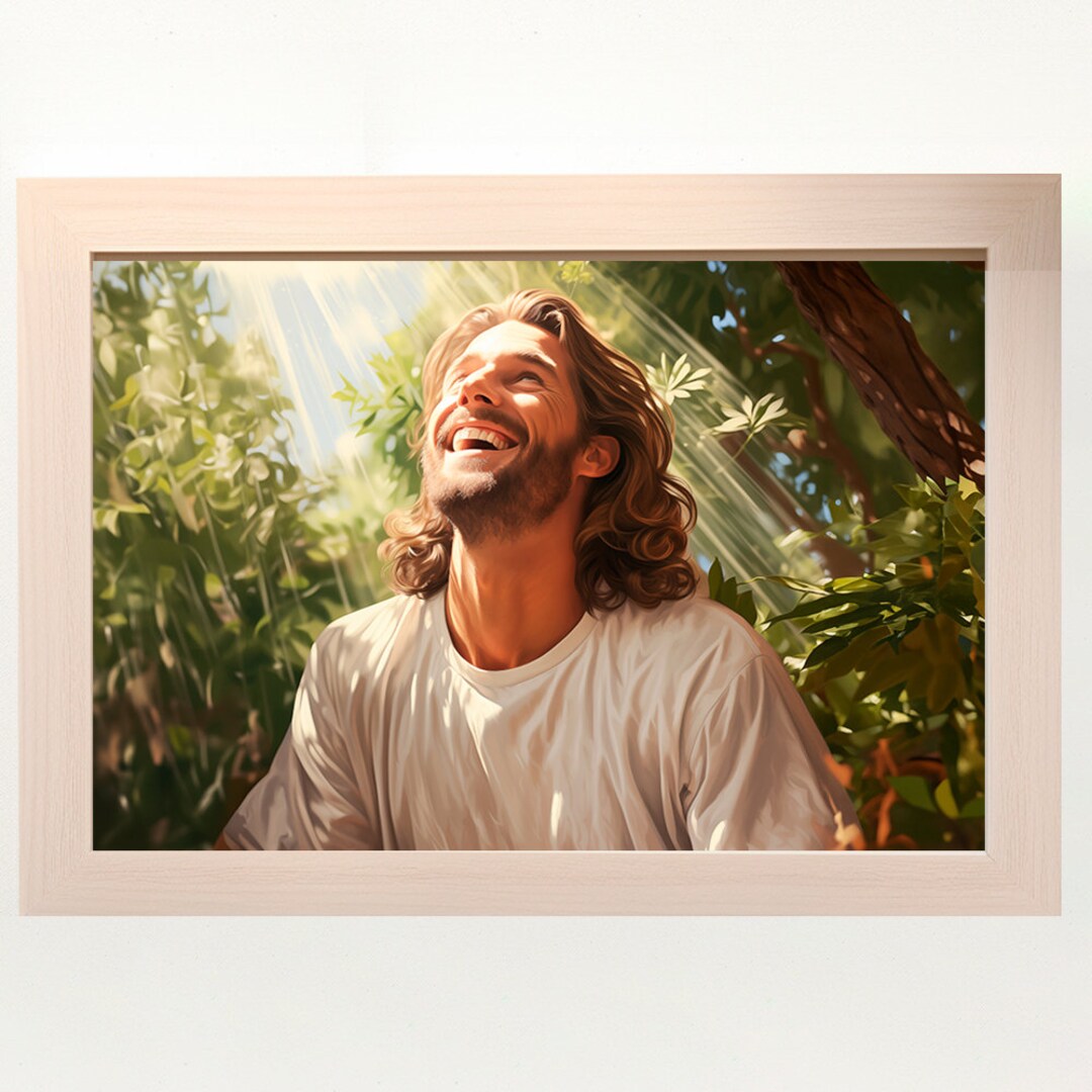 Jesus Laughing Smiling Christ DIGITAL PRINT Jesus Smiling Picture of ...