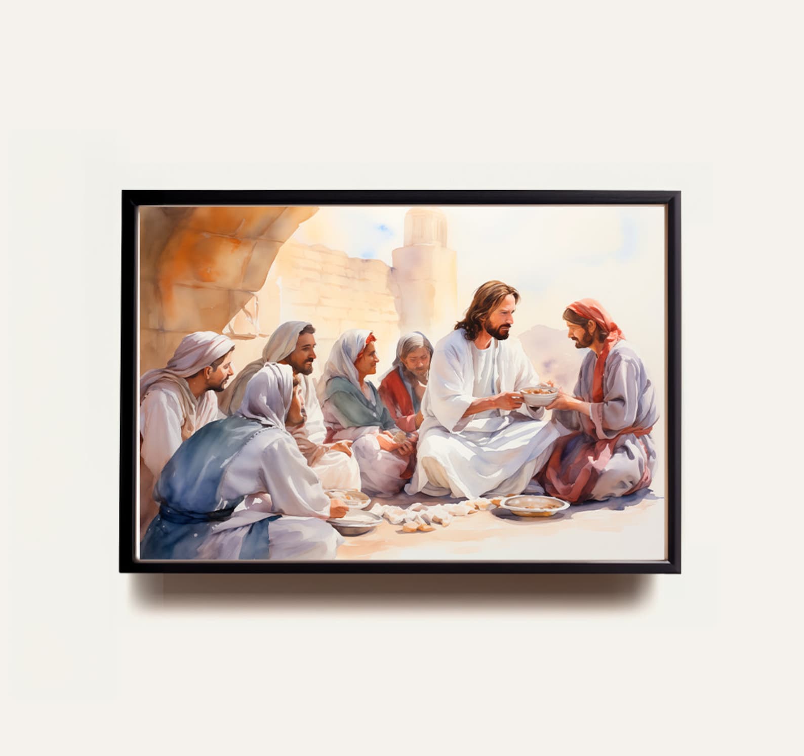 Jesus Feeds the 5000, Digital Print, God Provides, Feeding of the 5000 ...