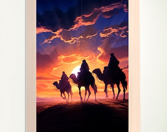Three Wise Men, Magi, DIGITAL PRINT, Nativity Scene, Birth of Jesus ...
