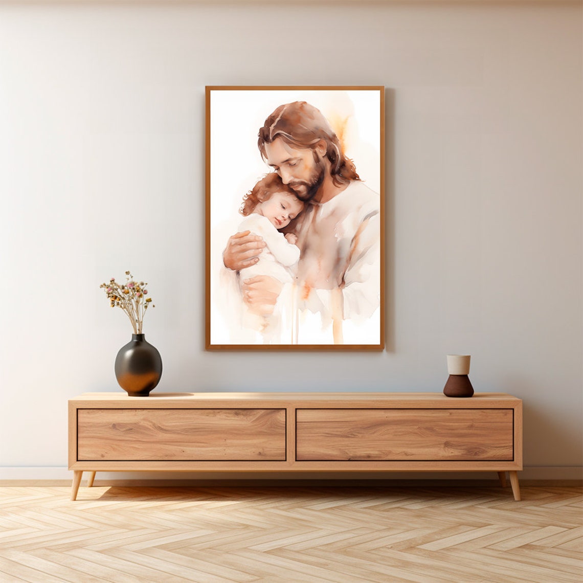 Jesus Holding a Little Girl DIGITAL PRINT Jesus Holding Child Christian ...