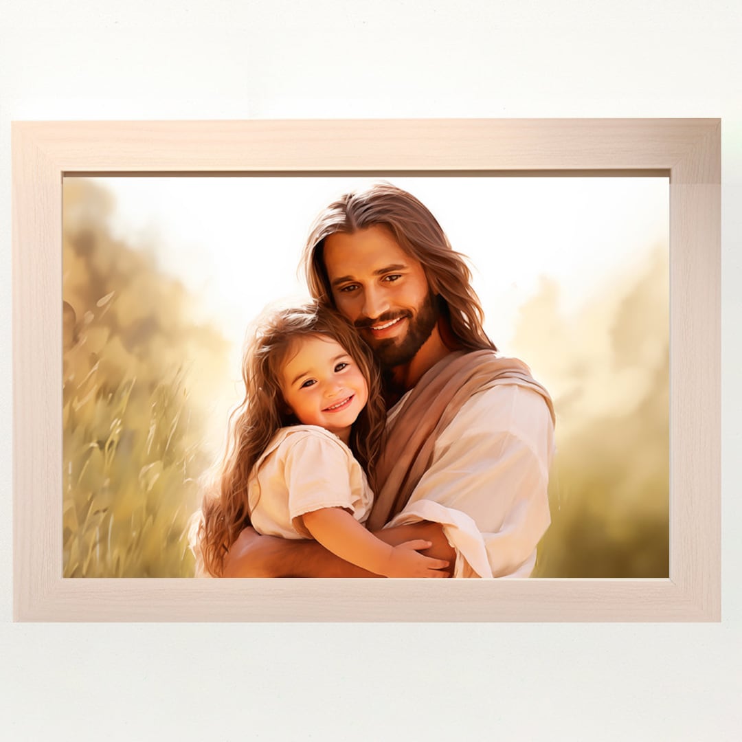 Jesus Holding a Little Girl DIGITAL PRINT Jesus Holding Child Christian ...